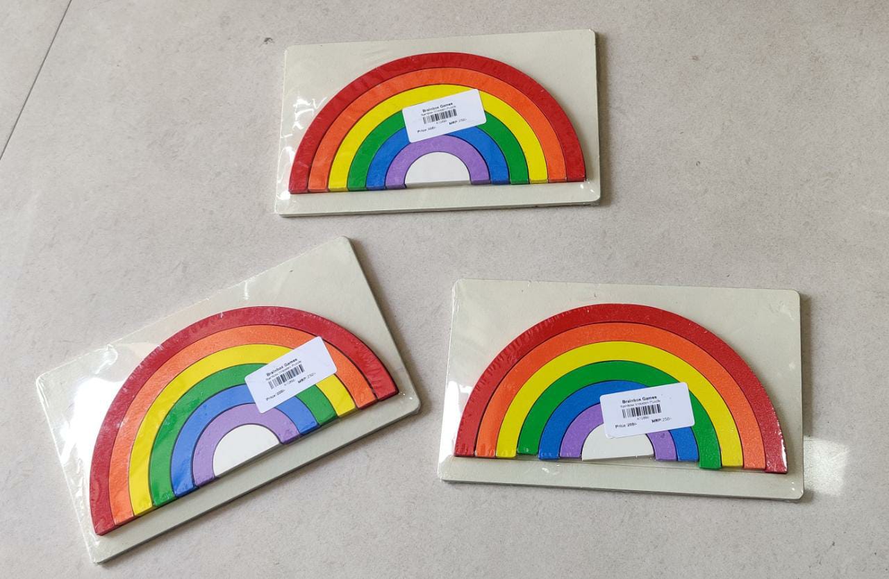 Rainbow Wooden Puzzle - Brain Box Games
