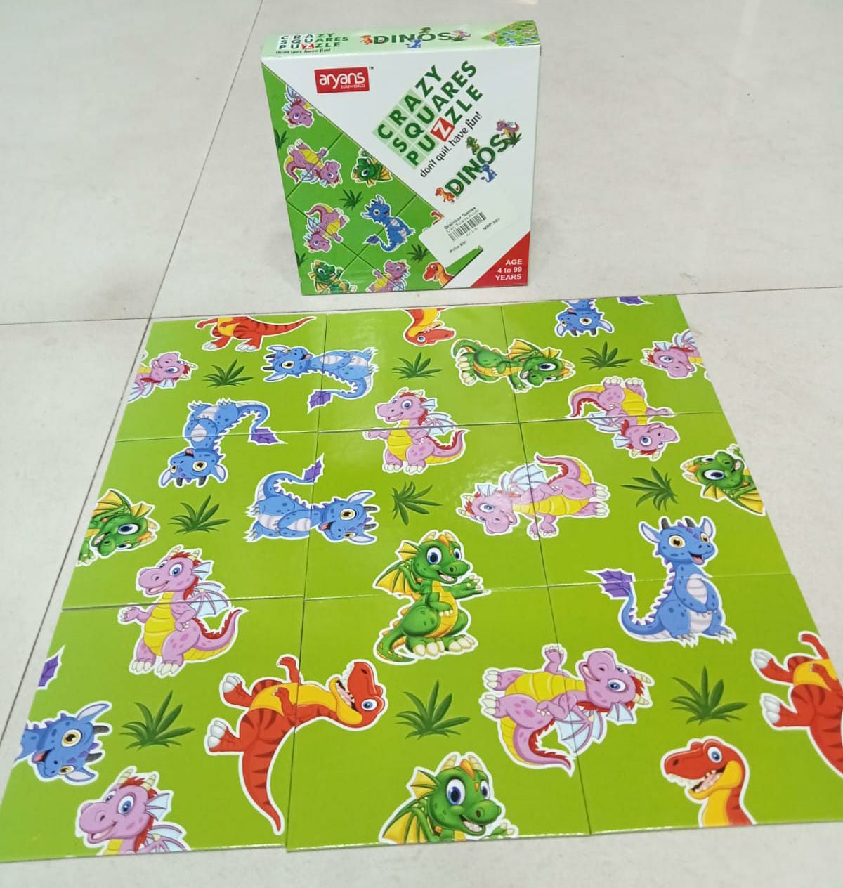 Crazy Squares Puzzle - Dinos - Brain Box Games